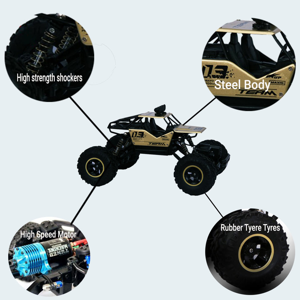 Fliptoy crawler 4wd 1:16 Metal Body Rechargeable Rock Crawler – Fliptoy®